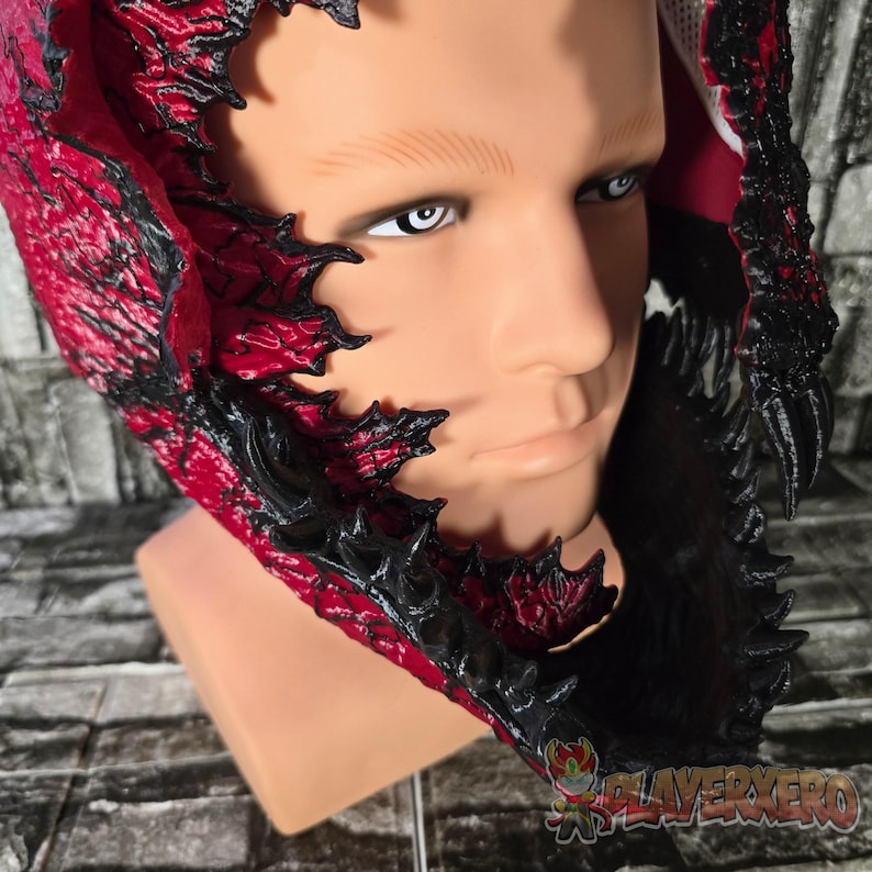 Carnage Inspired Cosplay Half Mask | Symbiote Villain Helmet | 3D ...