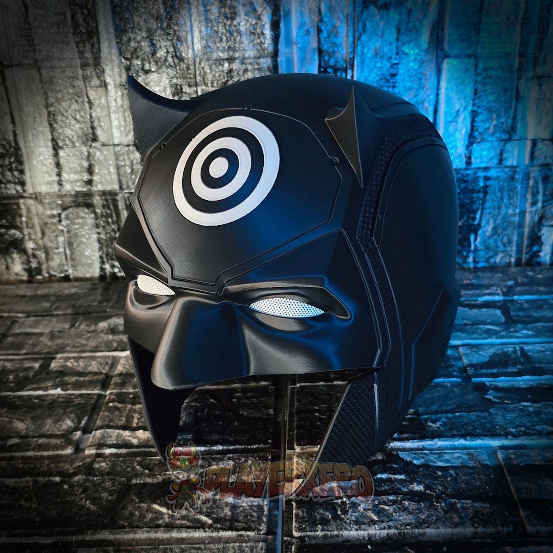Bullseye Inspired Helmet – Villain Cosplay Mask, 3D Printed Comic Cowl ...