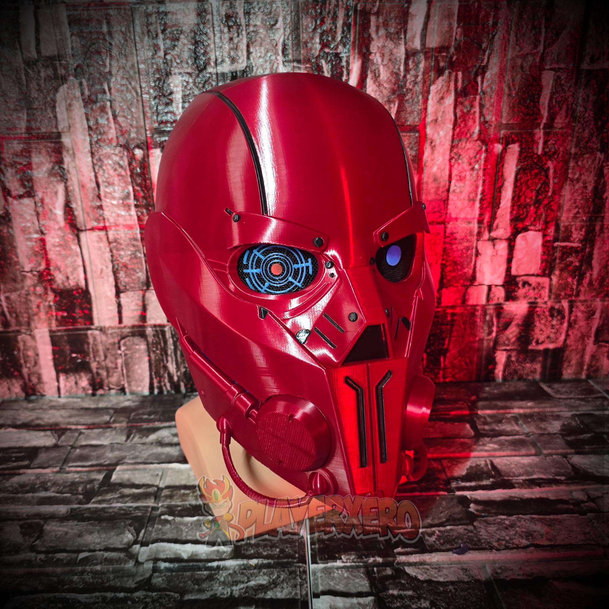 Dispatch Cosplay Mask | Red Shroud Villain Helmet | Glow Eyes 3D ...