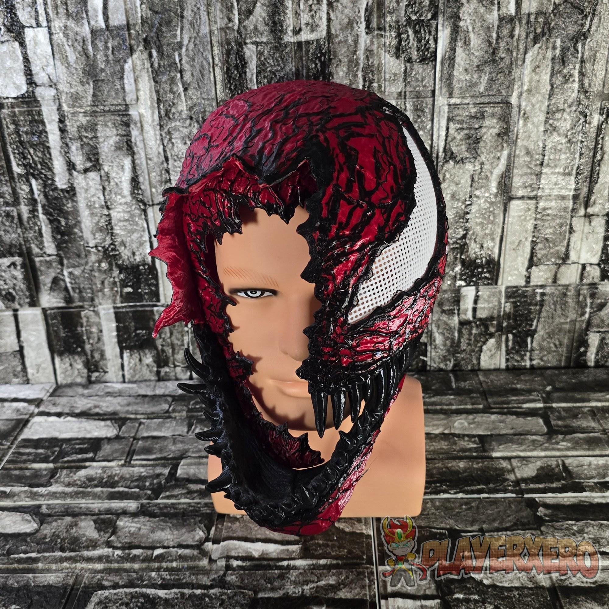 Carnage Inspired Cosplay Half Mask | Symbiote Villain Helmet | 3D ...