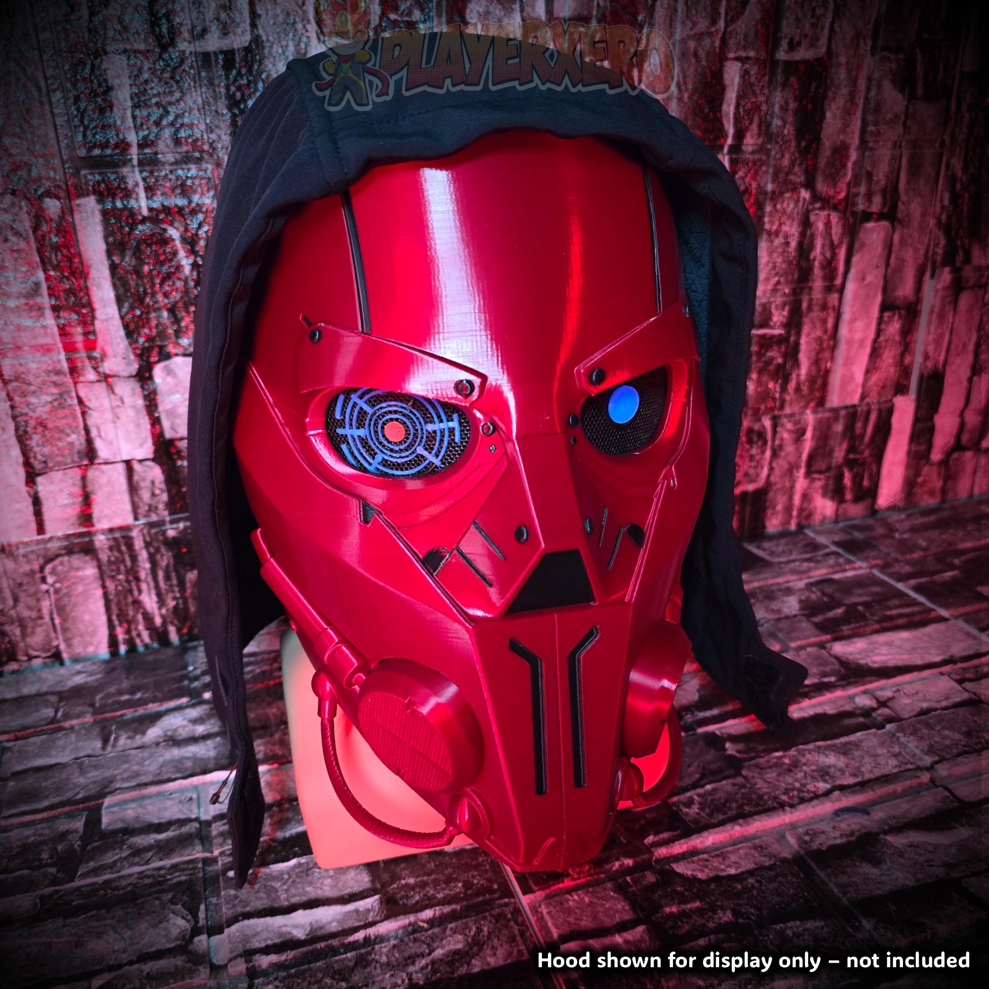 Dispatch Cosplay Mask | Red Shroud Villain Helmet | Glow Eyes 3D ...