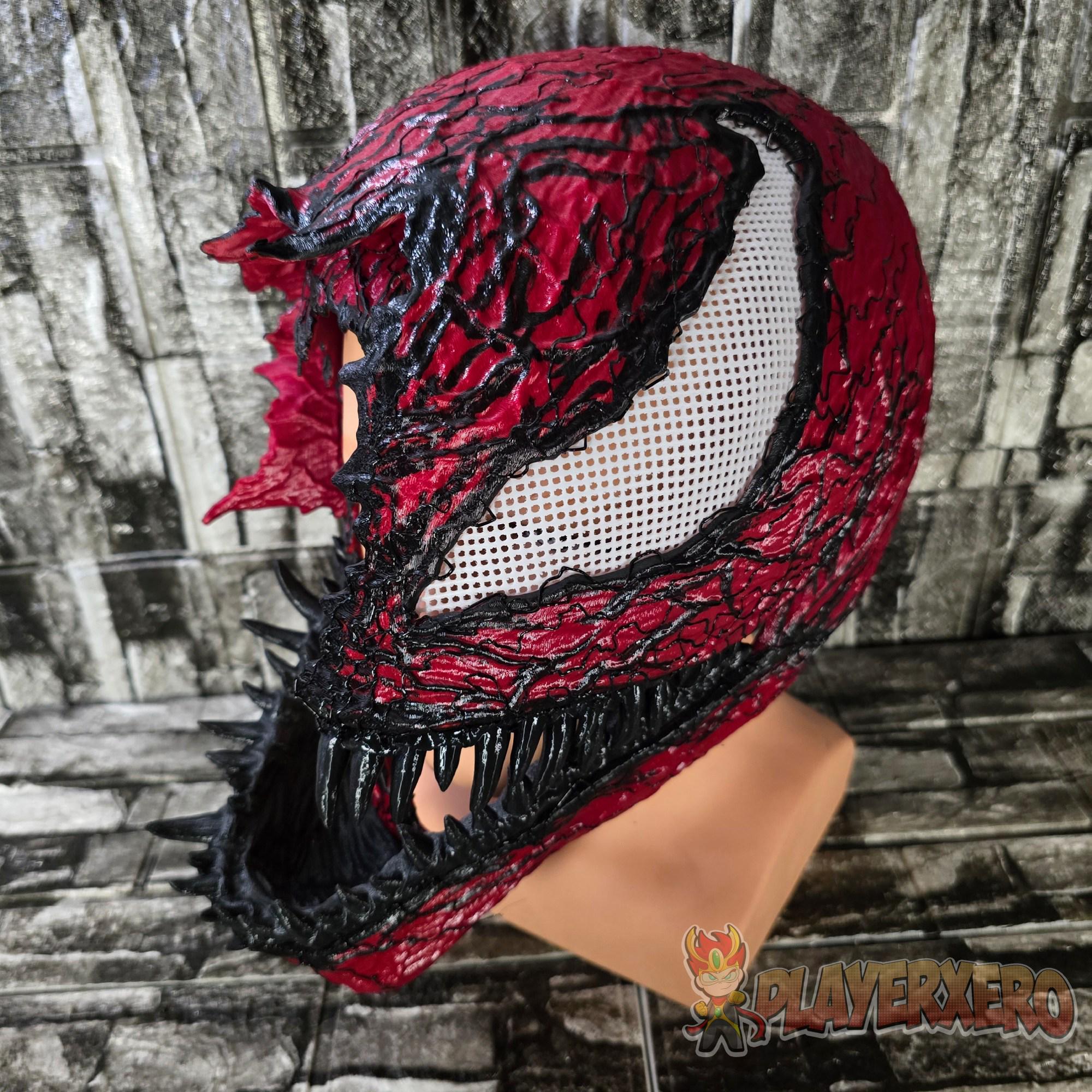 Carnage Inspired Cosplay Half Mask | Symbiote Villain Helmet | 3D ...