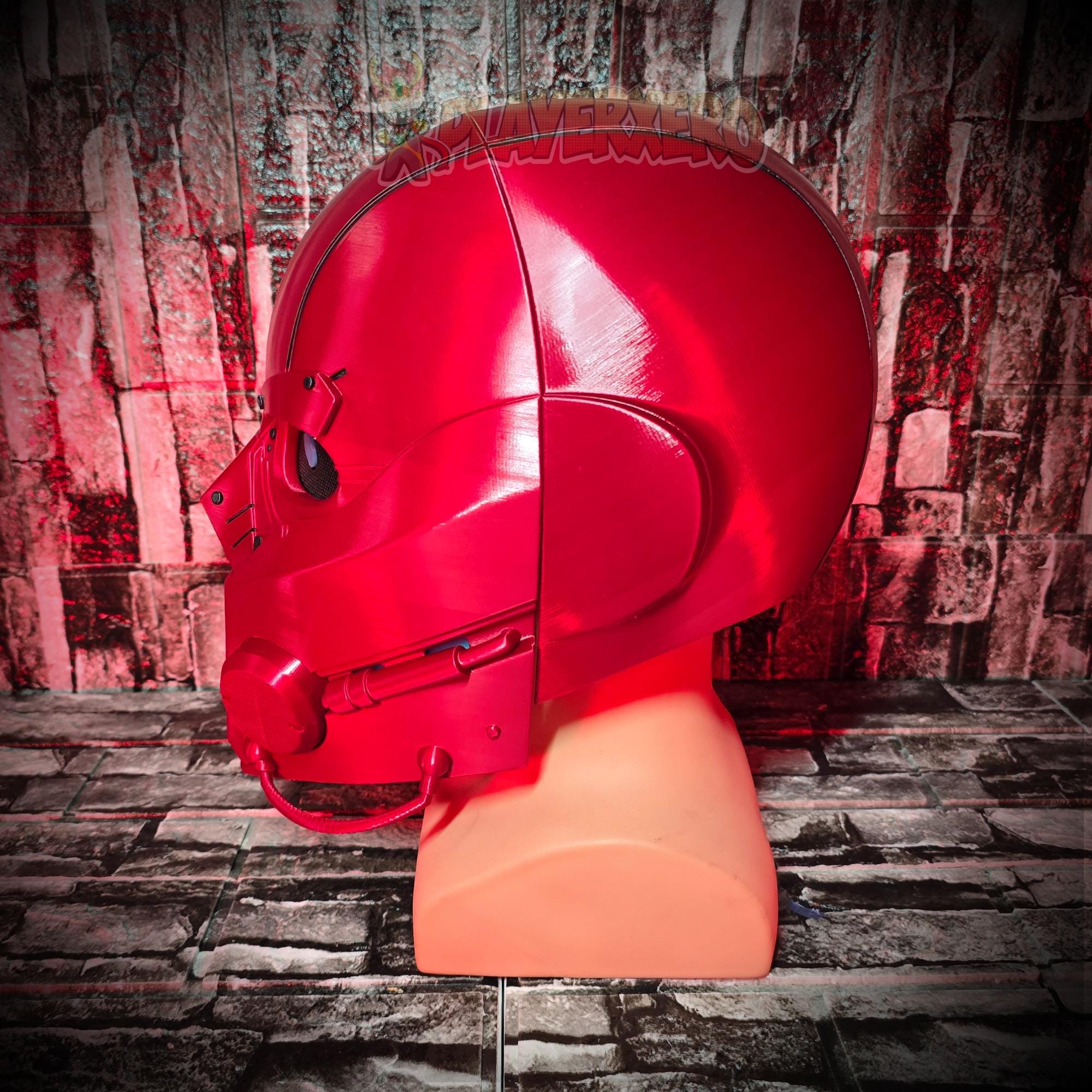 Dispatch Cosplay Mask | Red Shroud Villain Helmet | Glow Eyes 3D ...
