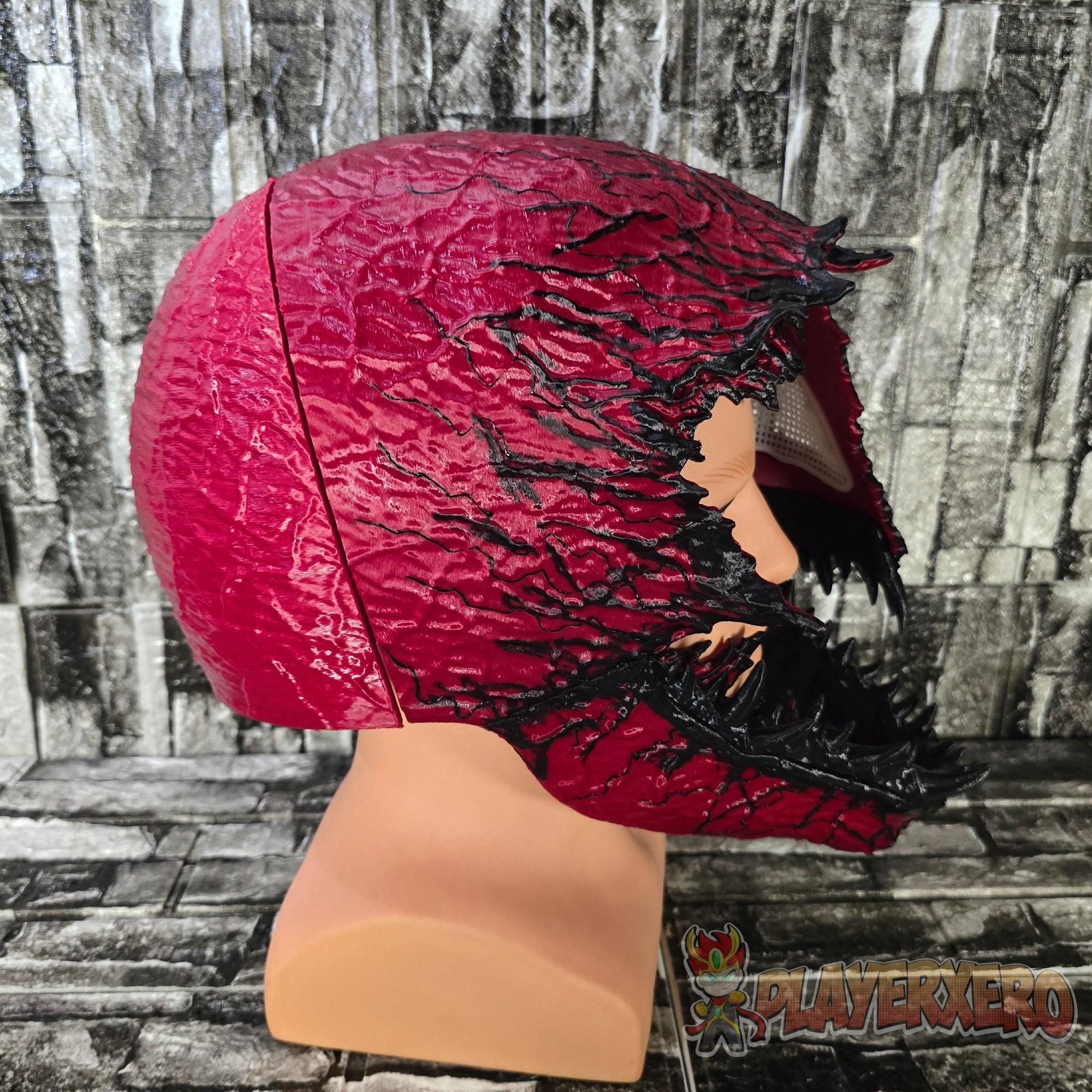 Carnage Inspired Cosplay Half Mask | Symbiote Villain Helmet | 3D ...