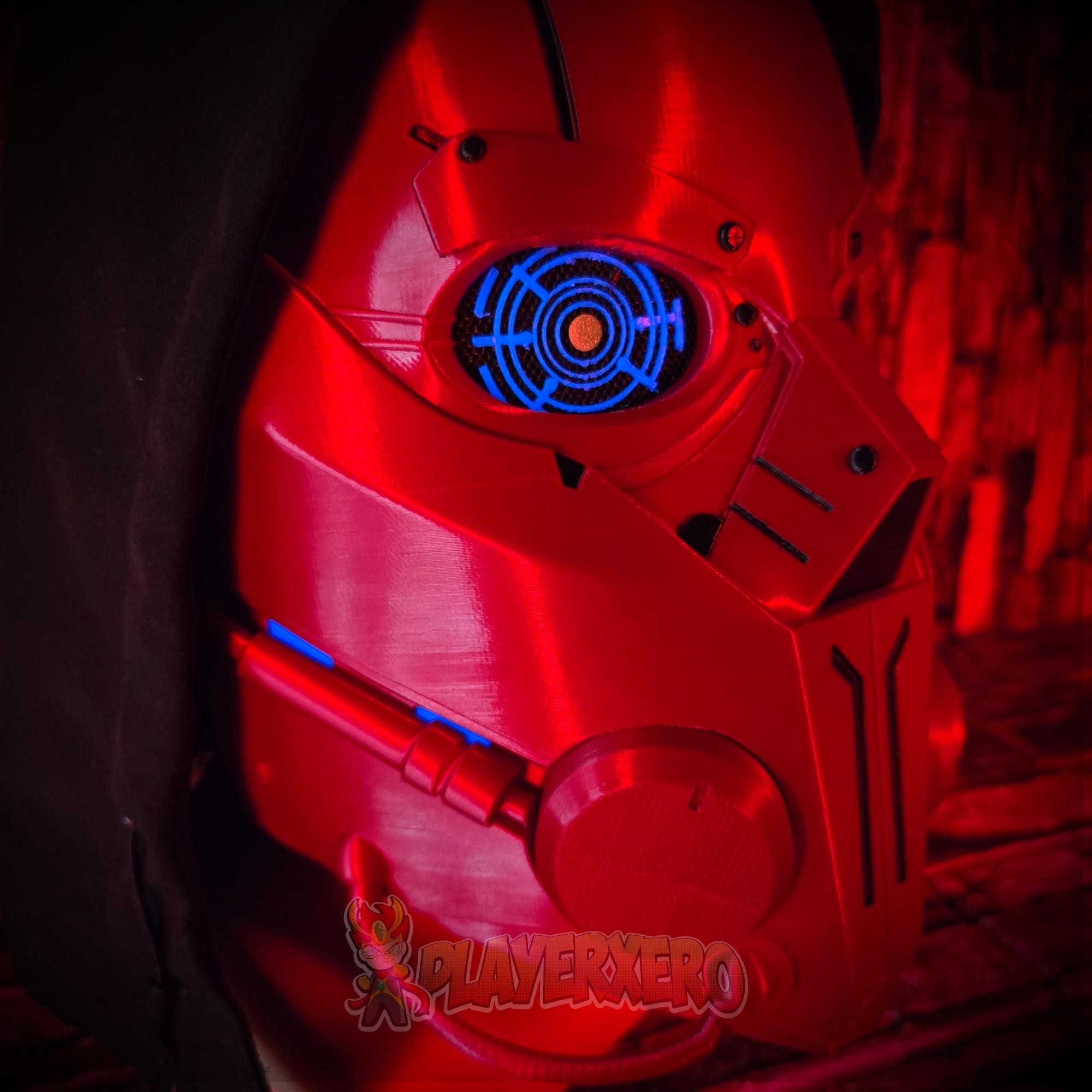 Dispatch Cosplay Mask | Red Shroud Villain Helmet | Glow Eyes 3D ...