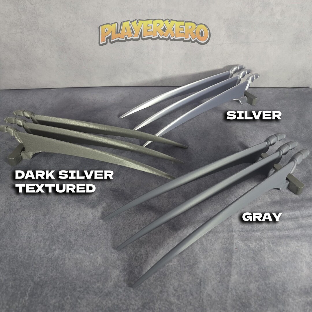 Buy Wolverine Claws Replica Pair 3D Printed PLA SILK Silver, Dark ...
