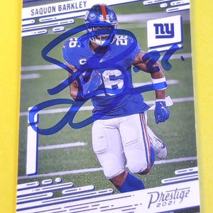 Saquon Barkley Signed Autographed 2021 Panini Prestige NFL Football ...