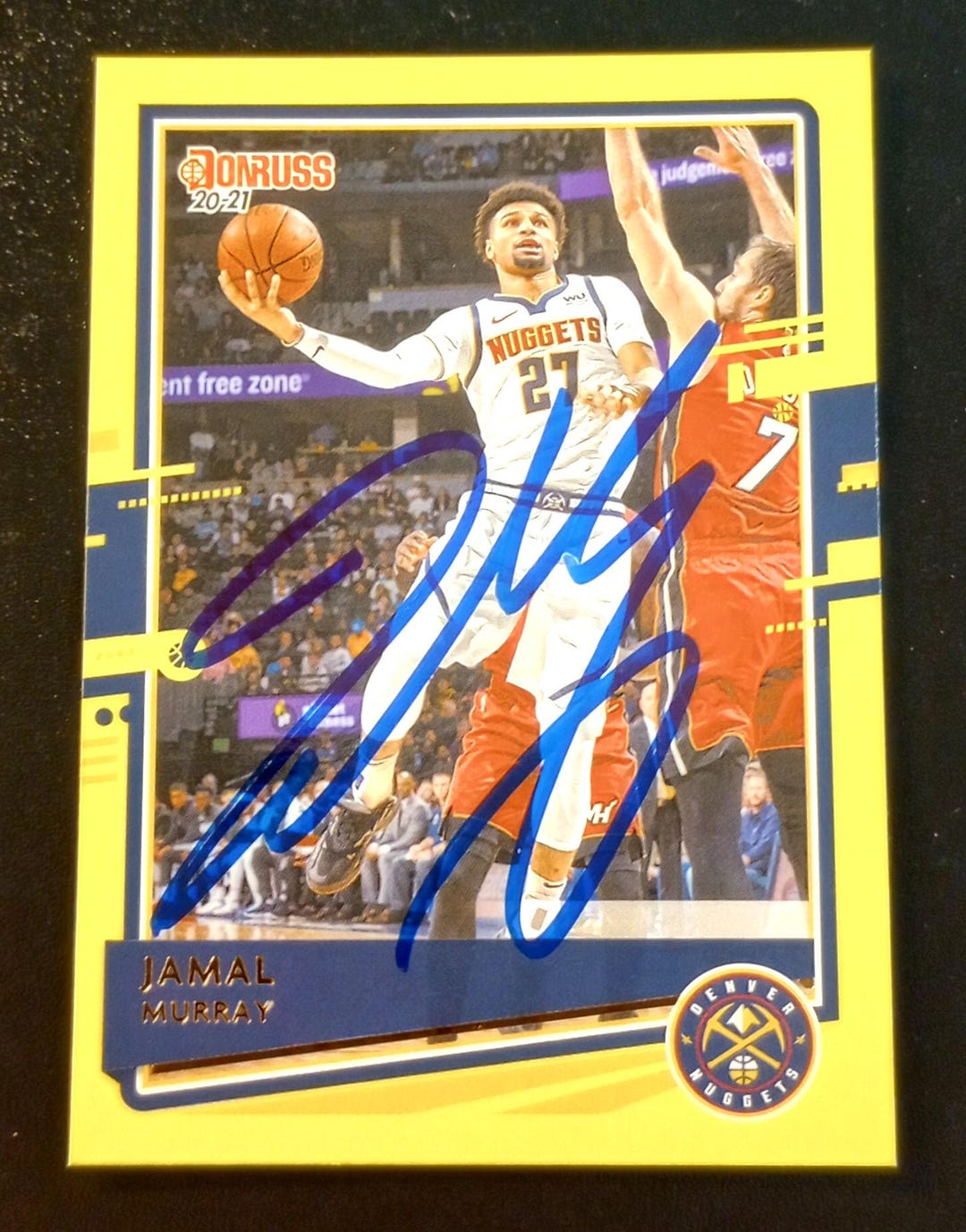 Jamal Murray Signed Autographed 2021 Panini Donruss Yellow Flood NBA ...