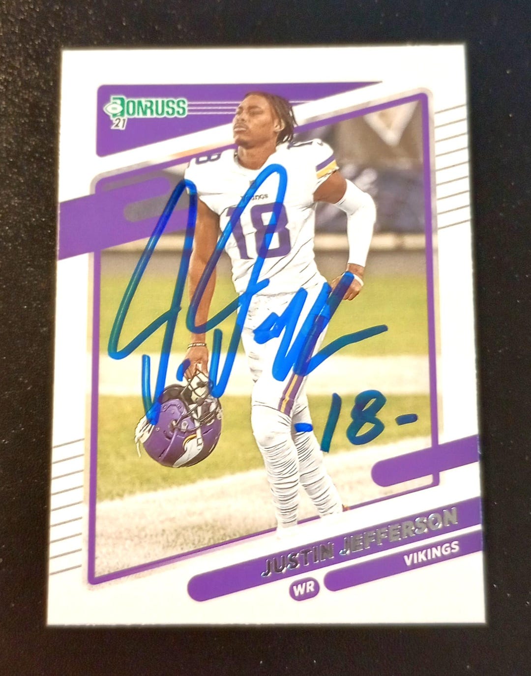 Justin Jefferson Signed Autographed 2021 Panini Donruss NFL Football ...