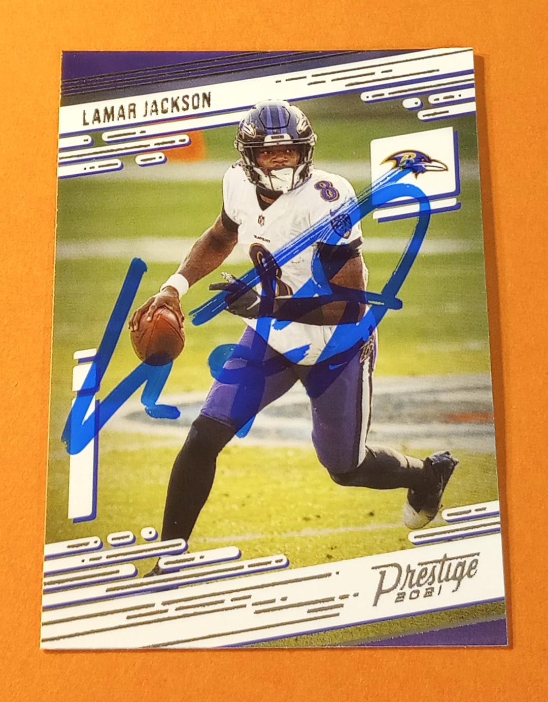 Lamar Jackson Signed Autographed 2021 Panini Prestige NFL Football Card ...