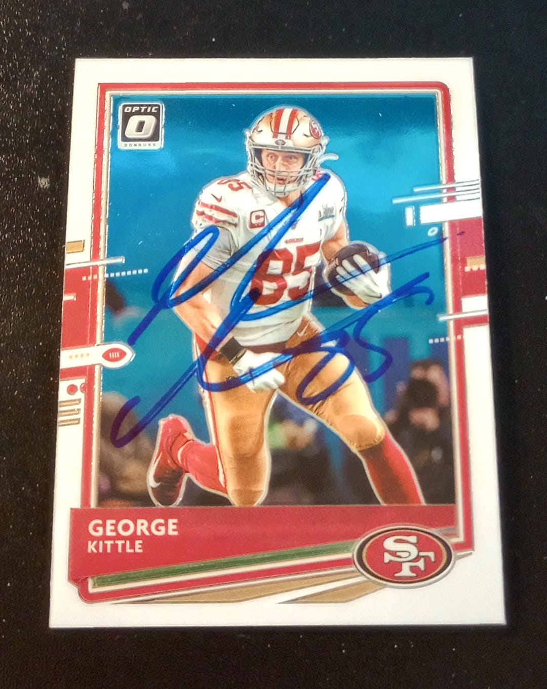 George Kittle Signed Autographed 2020 Panini Donruss Optic NFL Football ...
