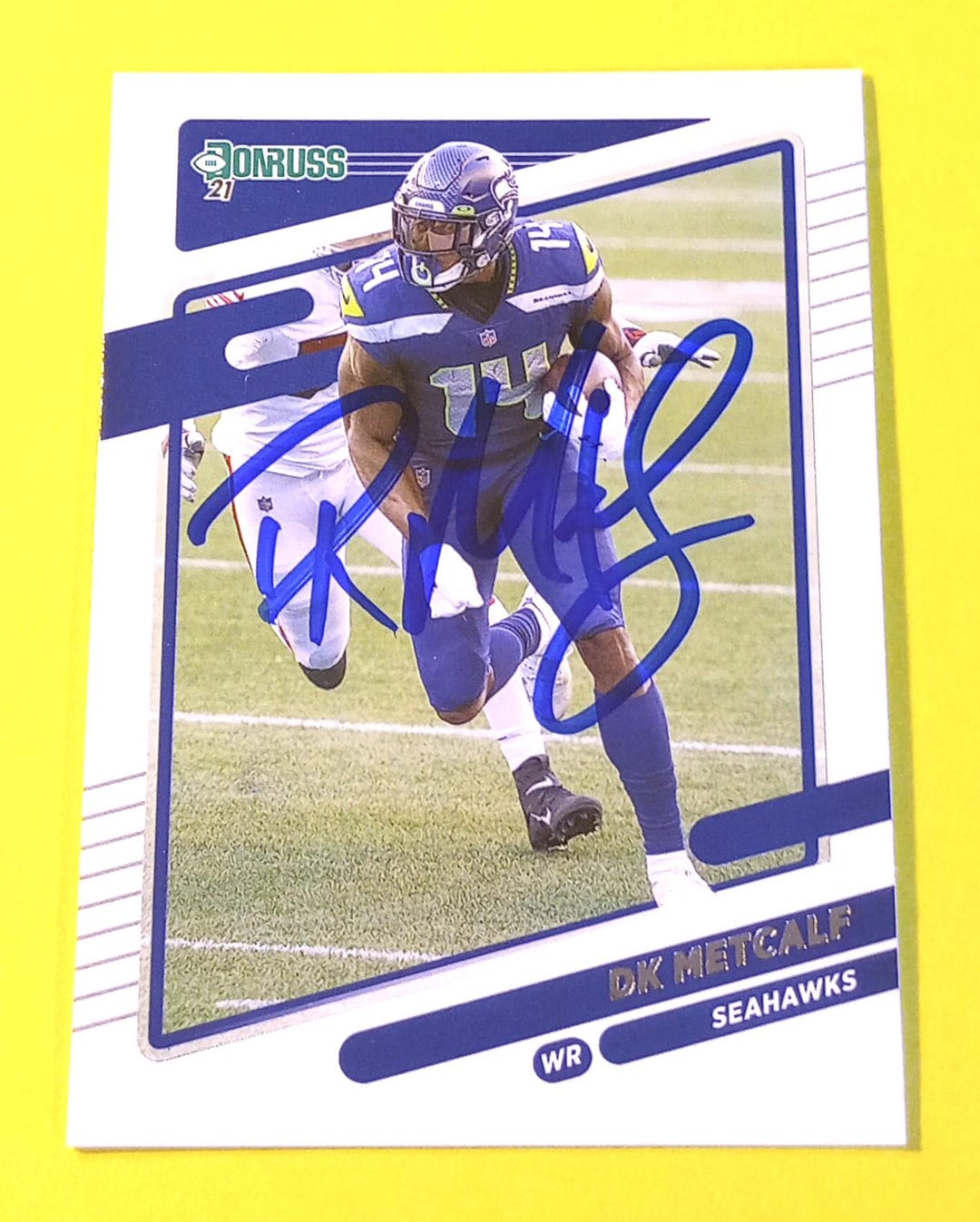 DK Metcalf Signed Autographed 2021 Panini Donruss NFL Football Card ...