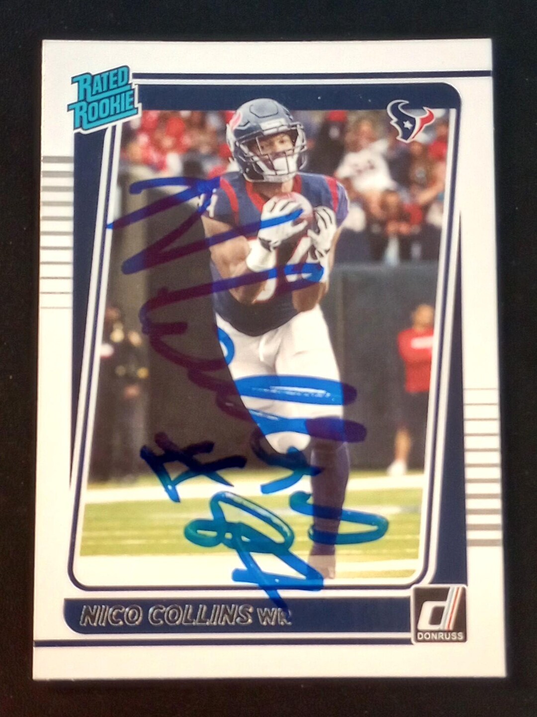 Nico Collins Signed Autographed 2021 Panini Donruss Rated Rookie RC NFL ...