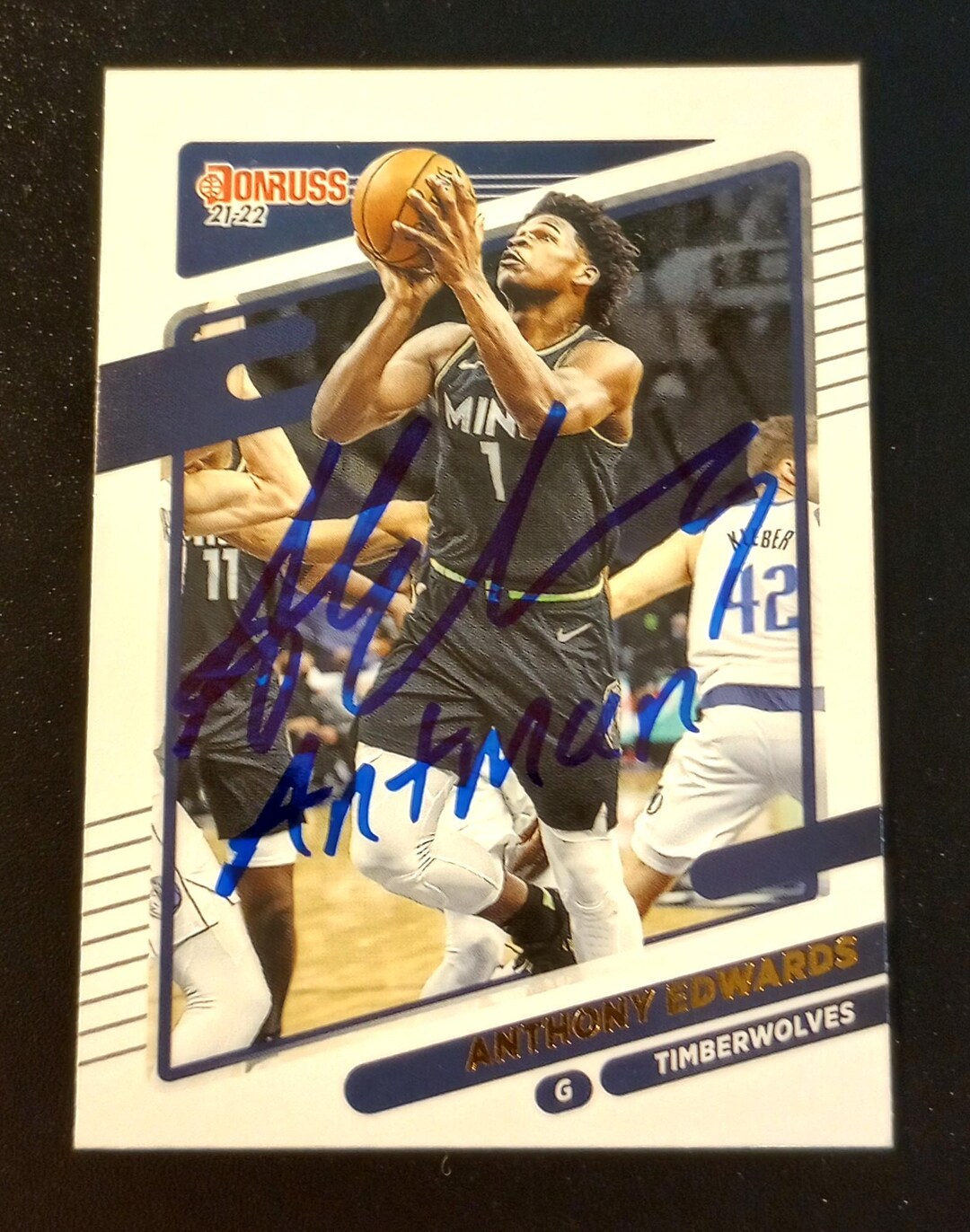Anthony Edwards Signed Autographed 2021 Panini Donruss Basketball Card ...