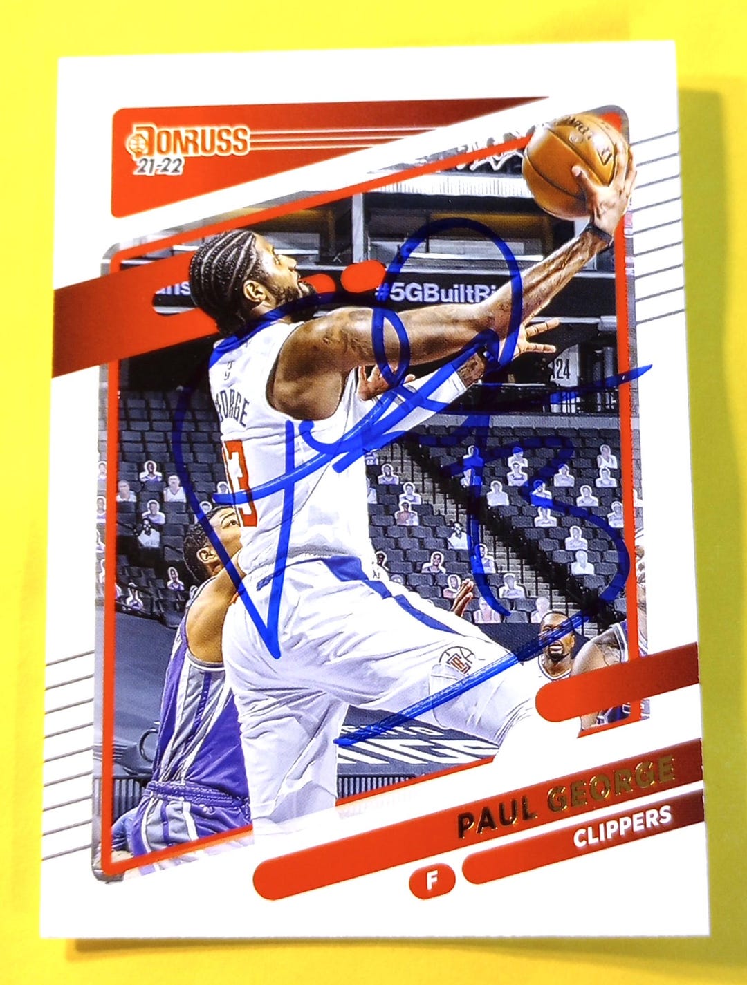 Paul George Signed Autographed 2021 Panini Donruss NBA Basketball Card ...