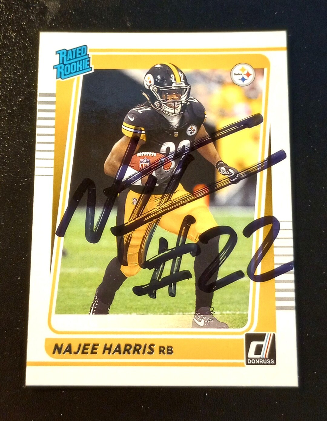 Najee Harris Autographed 2021 Panini Donruss Rated Rookie RC NFL ...