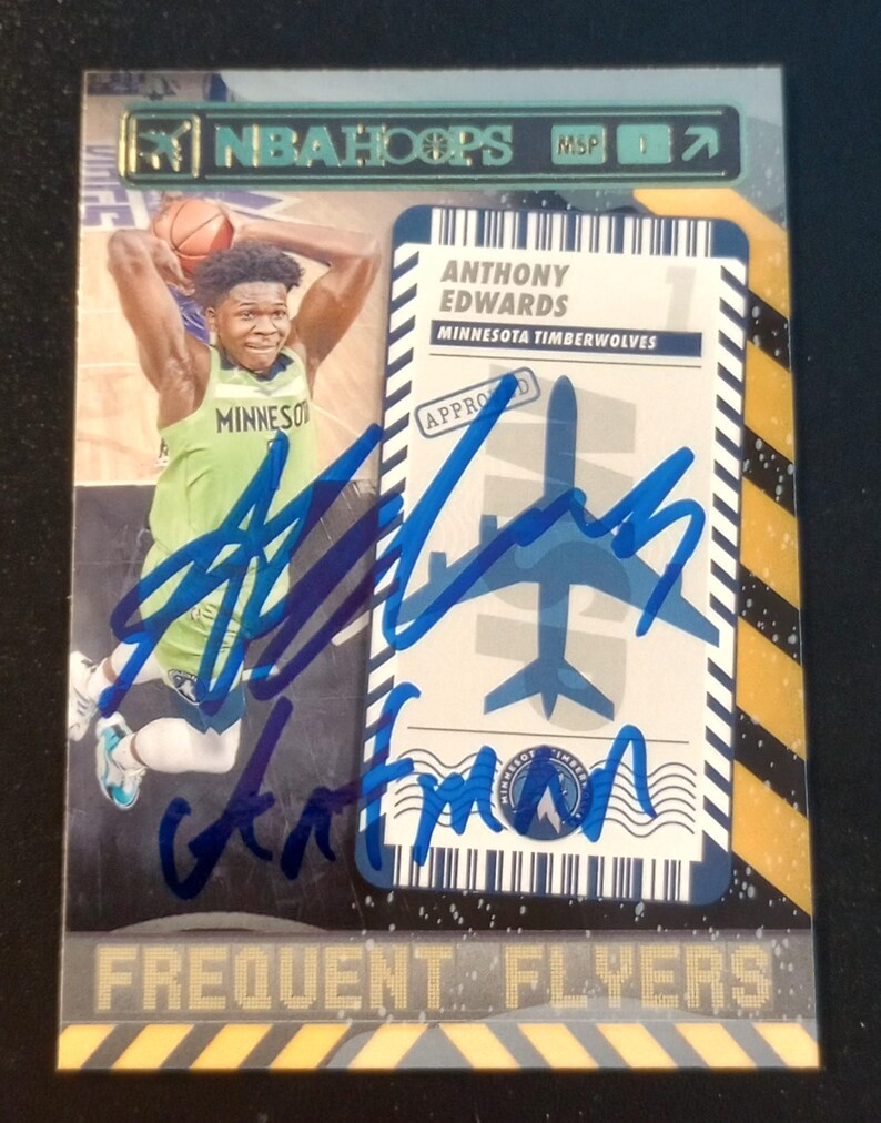 Anthony Edwards Signed Autographed 2021 Panini NBA Hoops Insert ...