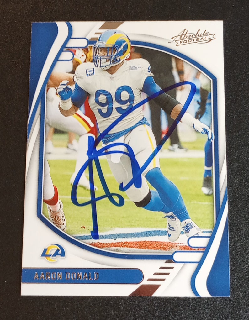 Aaron Donald Signed Autographed 2021 Panini Absolute Football Card los ...
