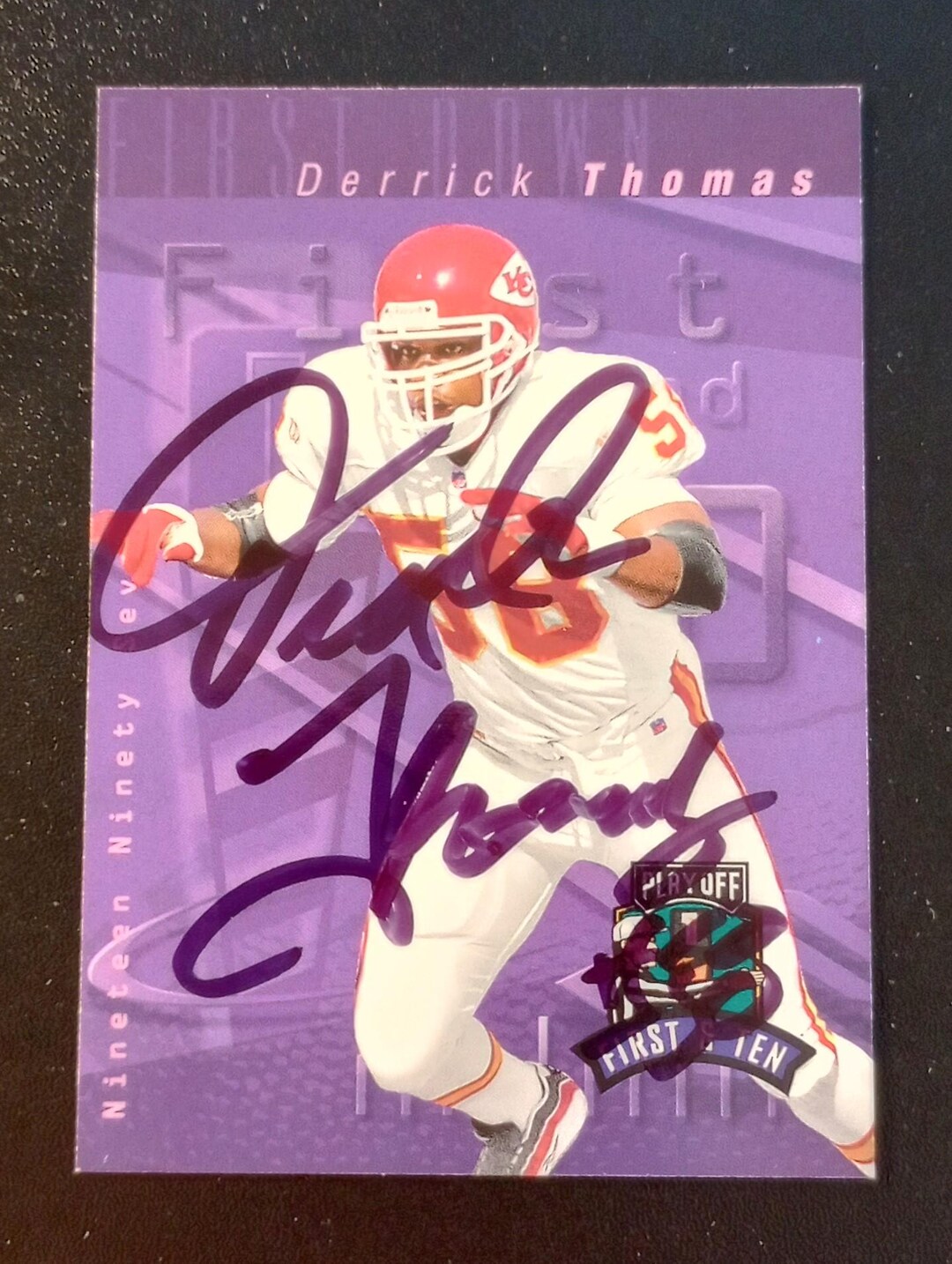 Derrick Thomas (d-2000) Signed Autographed 1997 Playoff 1st & 10 NFL ...