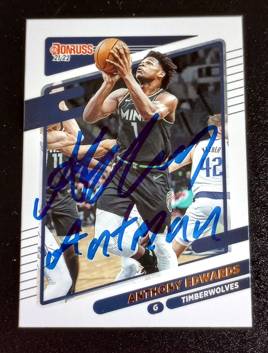 Anthony Edwards Signed Autographed 2021 Panini Donruss Basketball Card ...