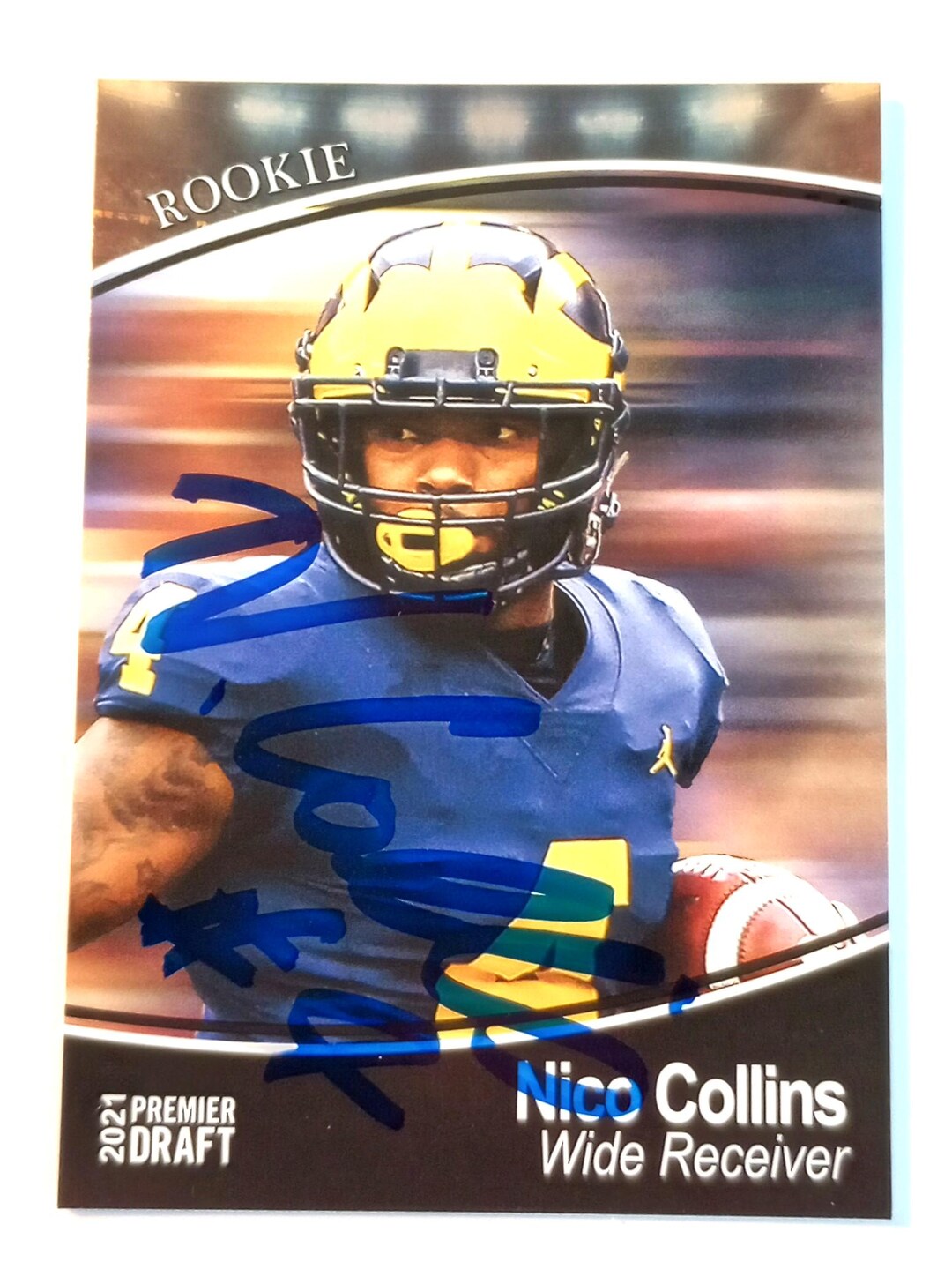 Nico Collins Signed Autographed 2021 Sage Premier Draft Rookie RC NFL ...