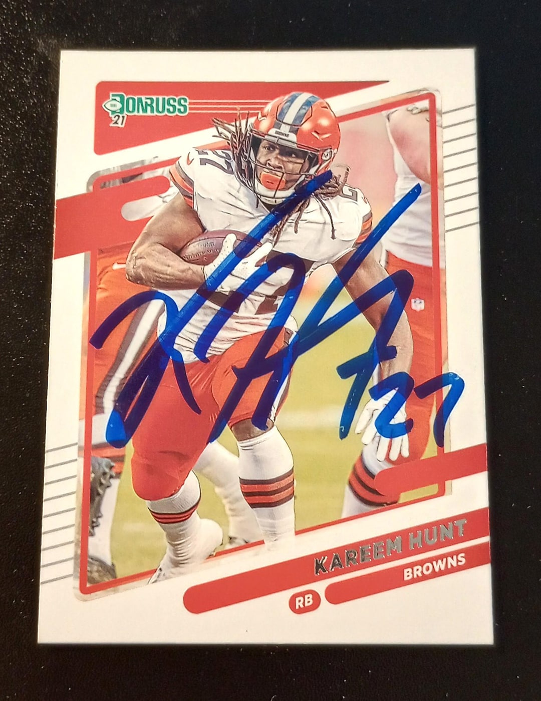 Kareem Hunt Signed Autographed 2021 Panini Donruss NFL Football Card ...