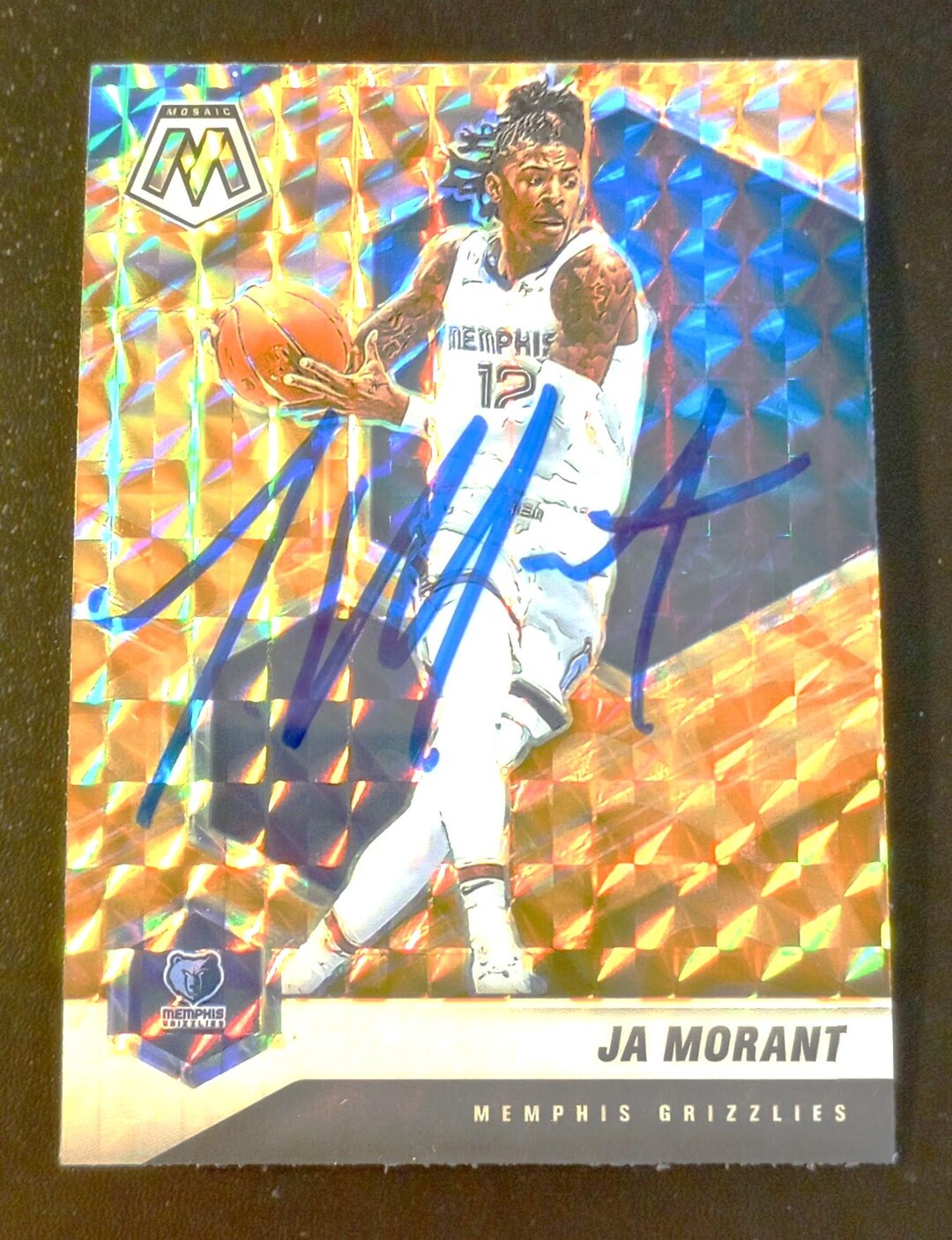 Ja Morant Signed Autographed 2021 Panini Mosaic Orange Prizm NBA ...
