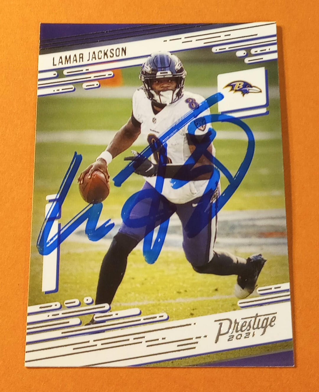 Lamar Jackson Signed Autographed 2021 Panini Prestige NFL Football Card ...