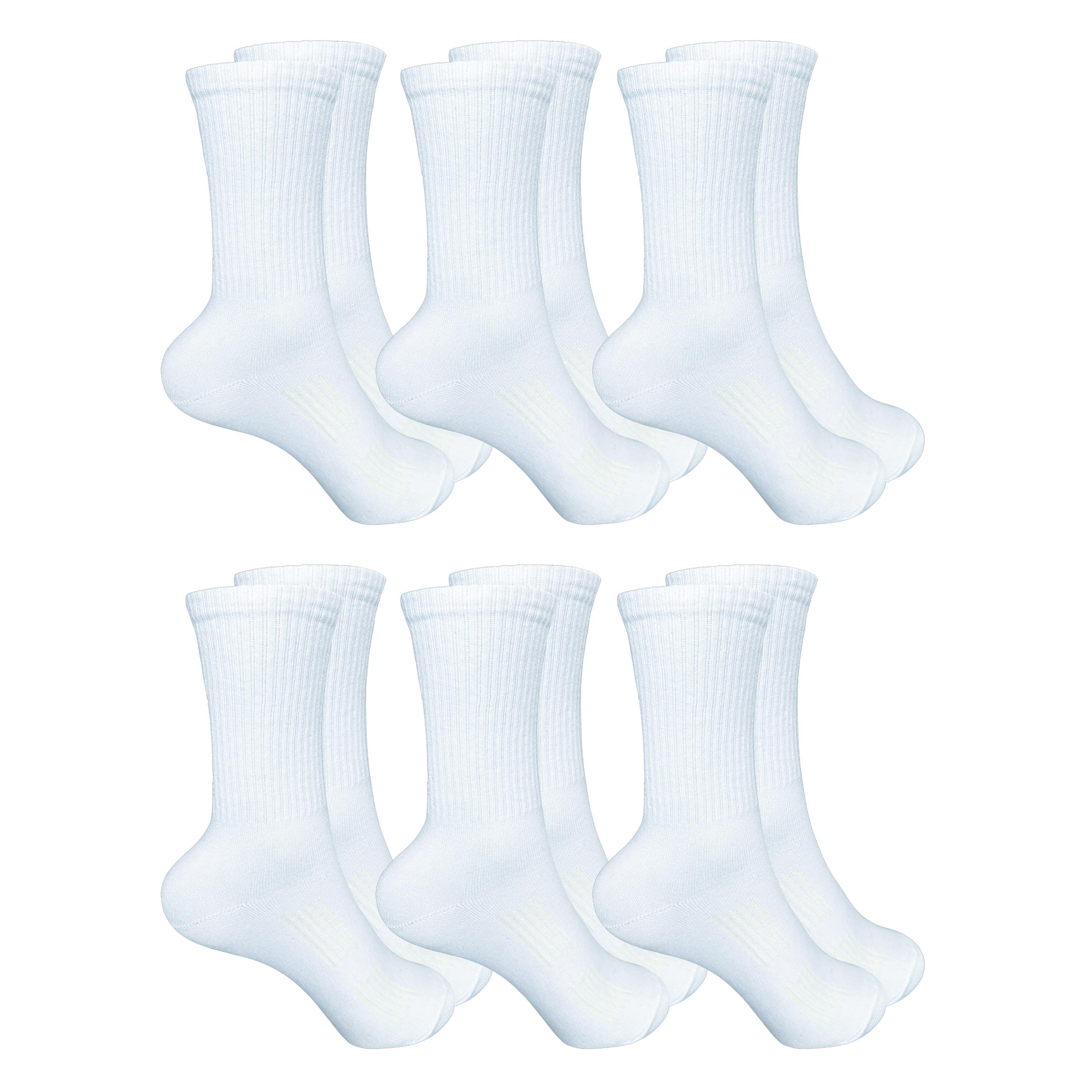 Long Plain "basic White" Socks Set of 6, White Casual Socks, Natural ...