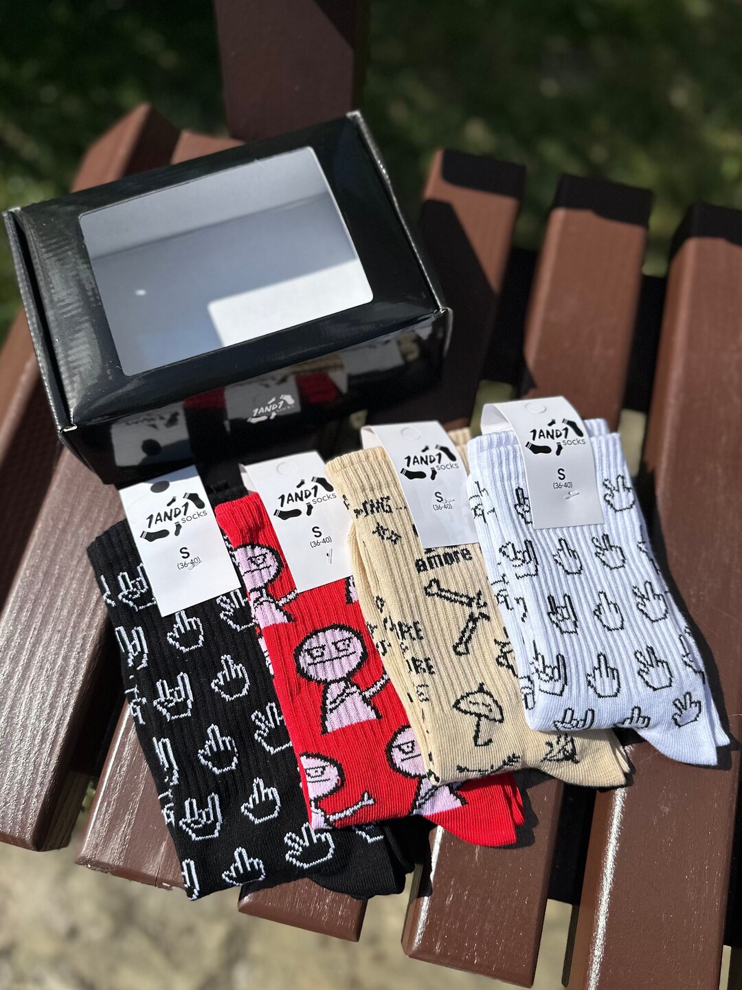 Graphic Cotton Socks Set – Fun Unisex Crew Socks, 4 Pairs - Etsy