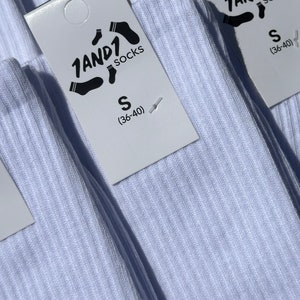 Long Plain "basic White" Socks Set of 6, White Casual Socks, Natural ...