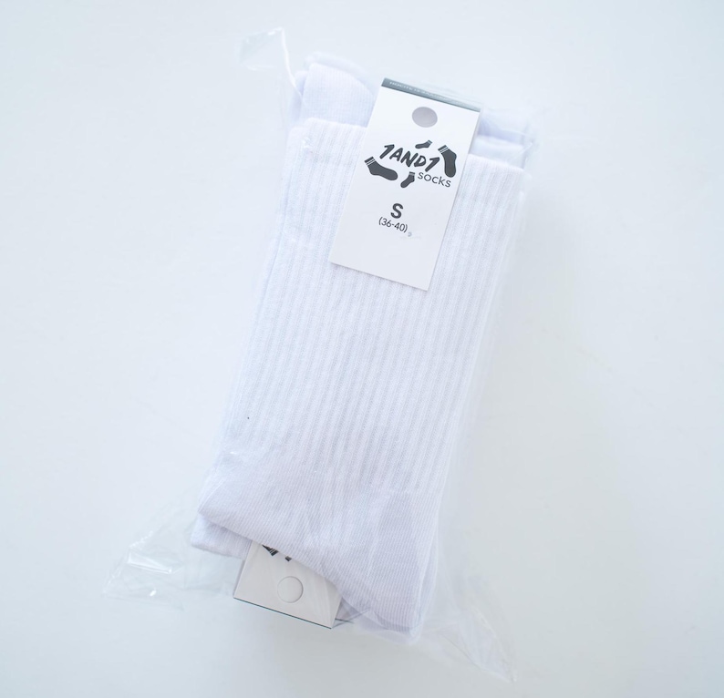 Long Plain "basic White" Socks Set of 6, White Casual Socks, Natural ...