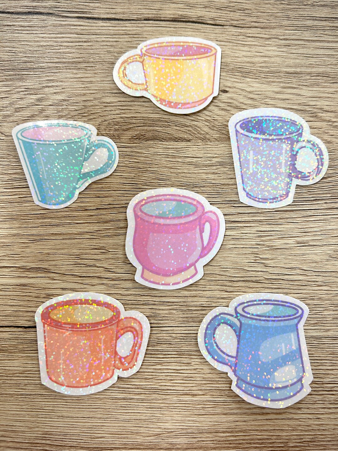 Sparkle Rainbow Mug Sticker Set: Vinyl Sticker, Water Bottle Decal ...
