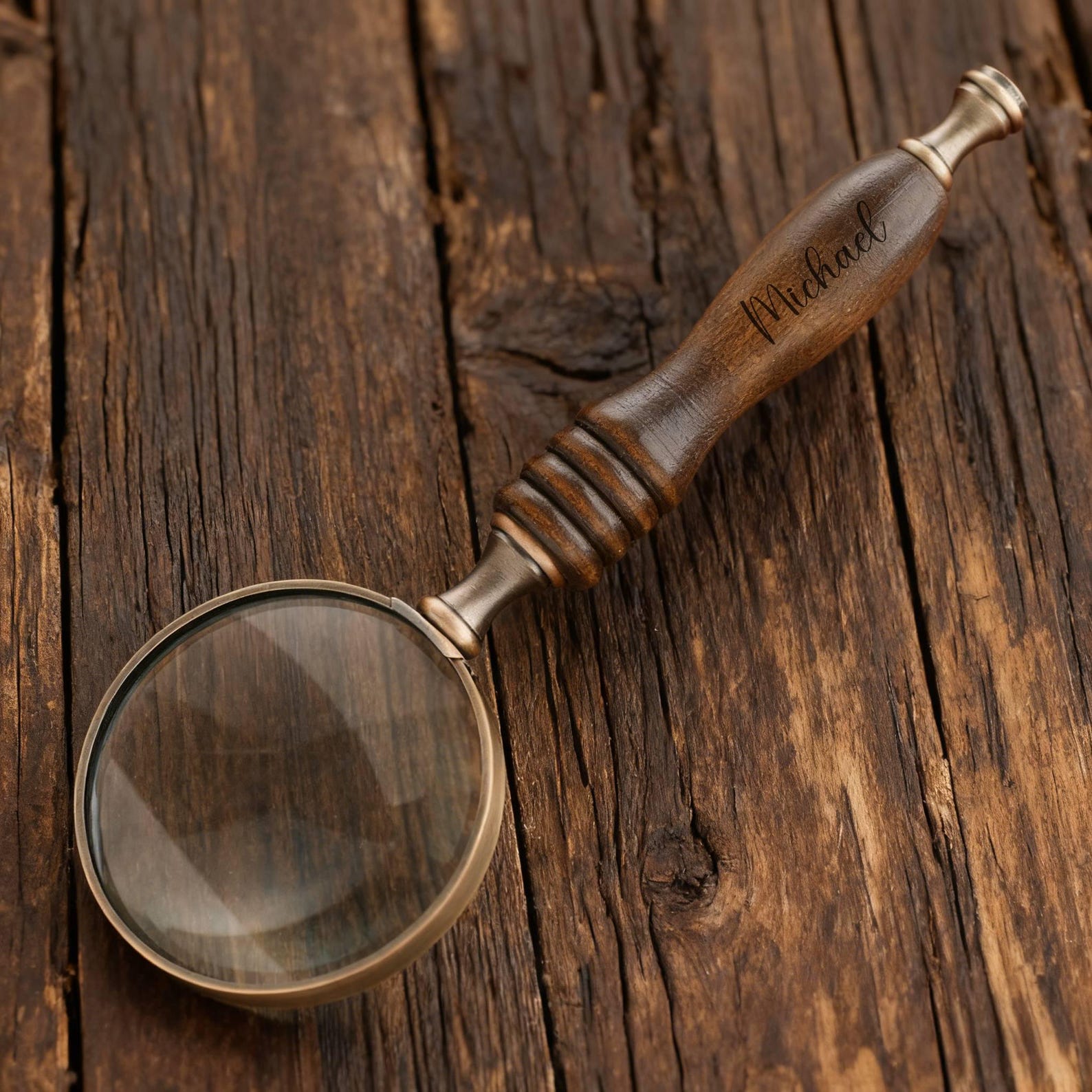 Personalized Handheld Magnifying Glass, Vintage Custom Engraved ...