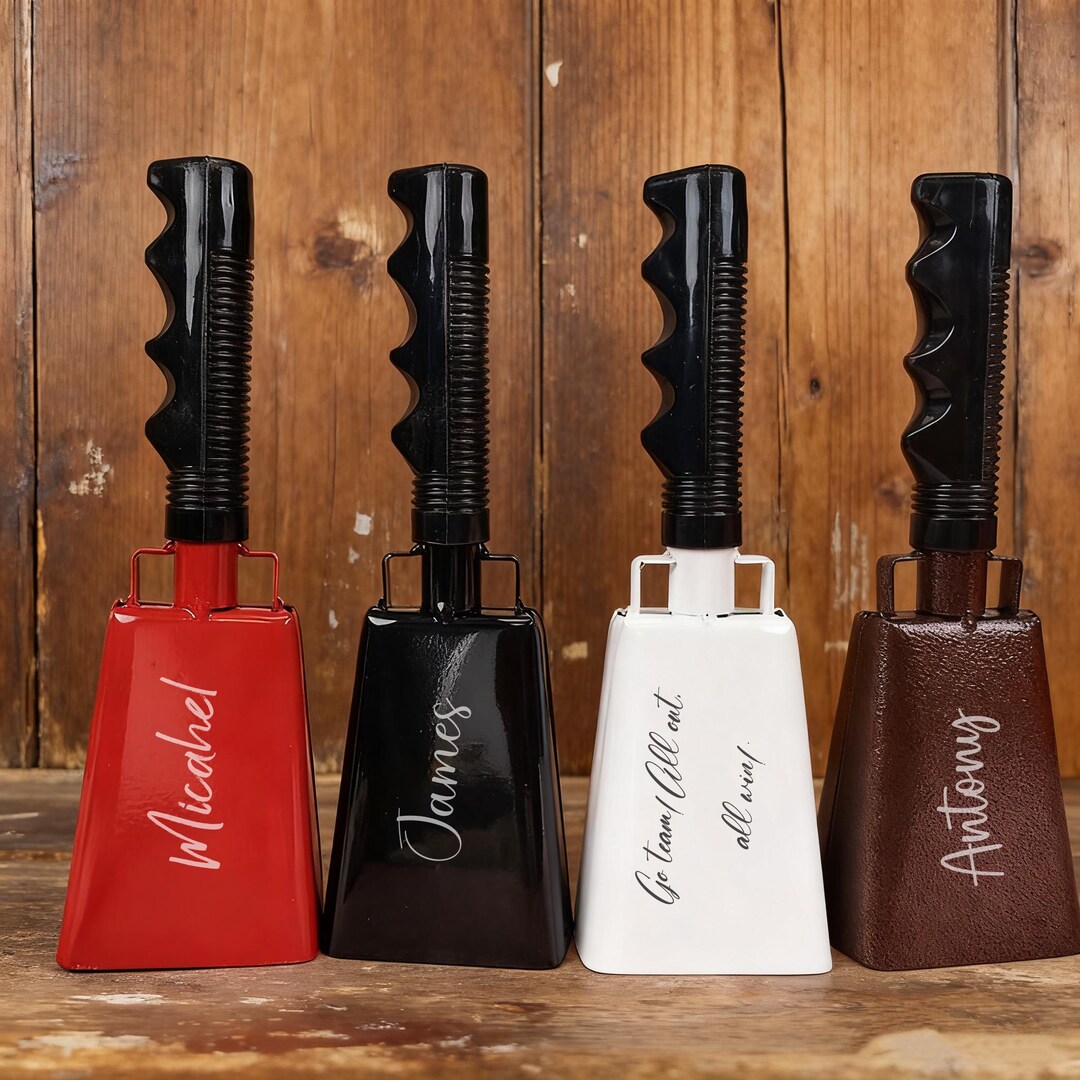 Custom Name Cowbell, Cow Bell Team School Spirit Dinner Bell Call Hand ...