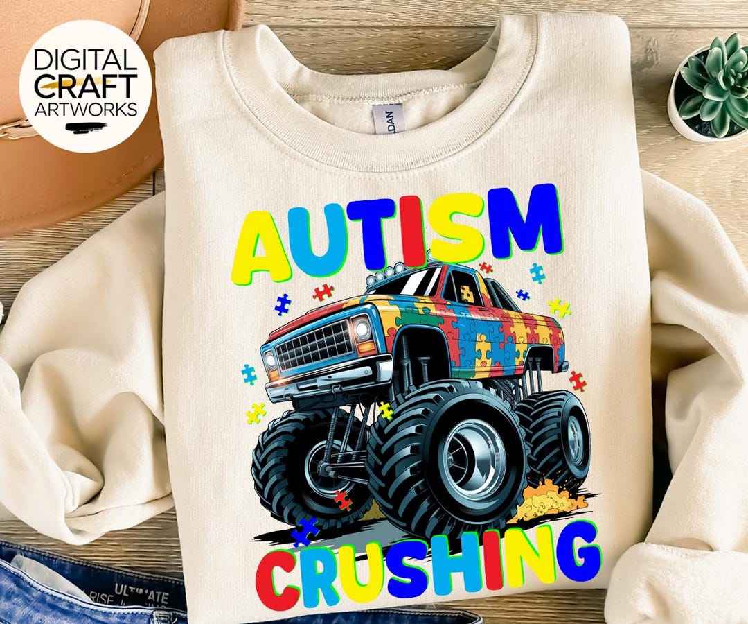 Autism Crusher Truck PNG, Puzzle Piece Monster Truck, Autism Awareness ...