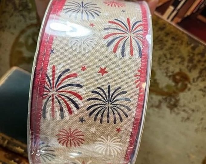 50 YARDS WIDE Fireworks 4th of July Wired Ribbon Sealed Spool for ...