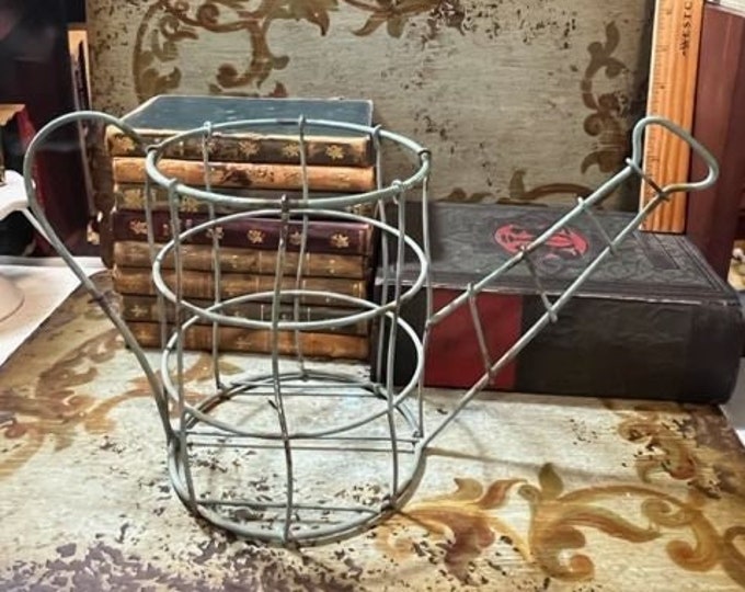 Green Wire Watering Can Metal Rustic Look - Etsy