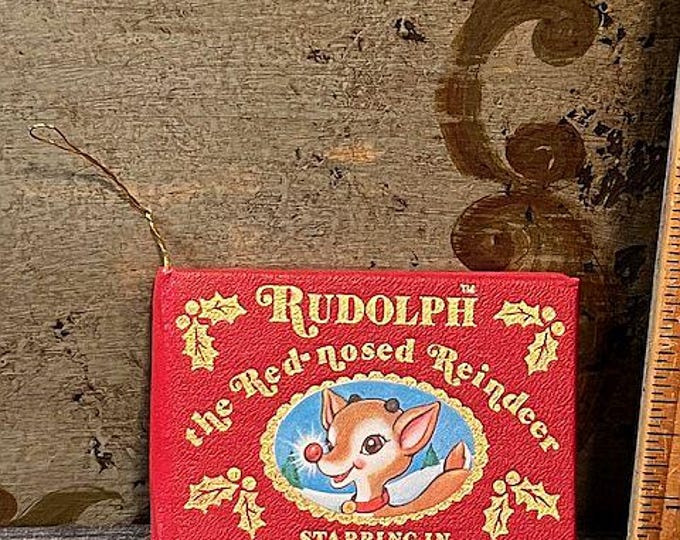 Vintage Kurt Adler 1981 Tiny Book Christmas Ornament Rudolph the Red ...