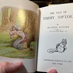 1939 Beatrix Potter the Tale of Timmy Tiptoes Squirrel Green Book W/ Dj ...