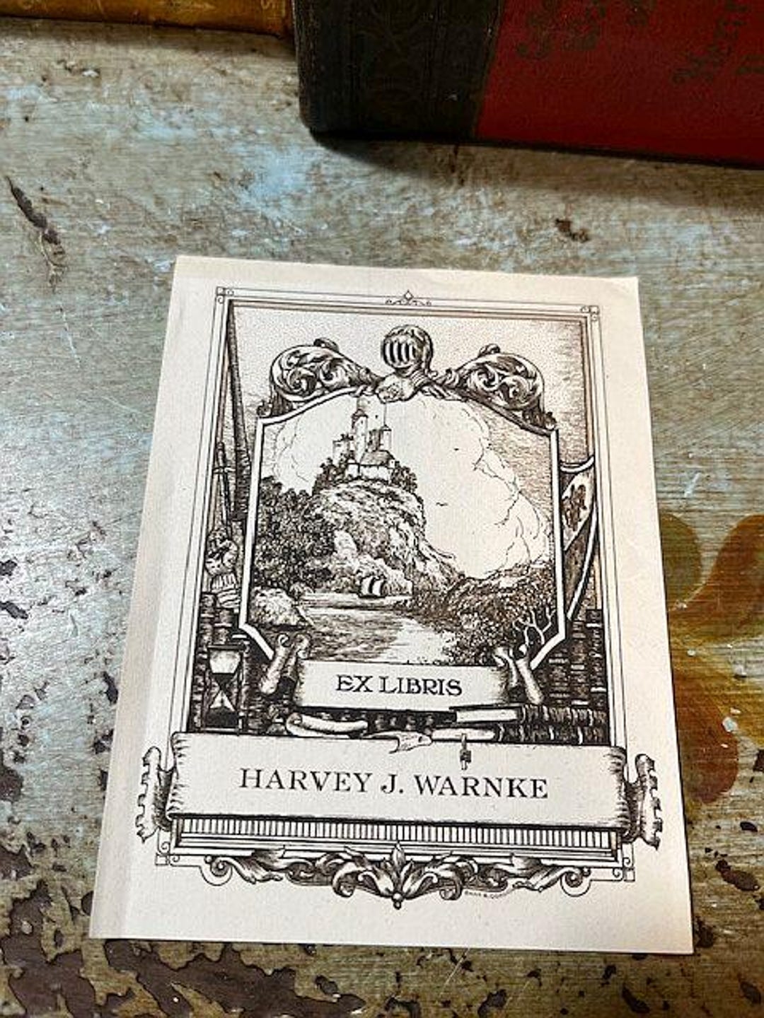 Vintage Knight Castle Books Bookplate Ex Libris for Crafting - Etsy