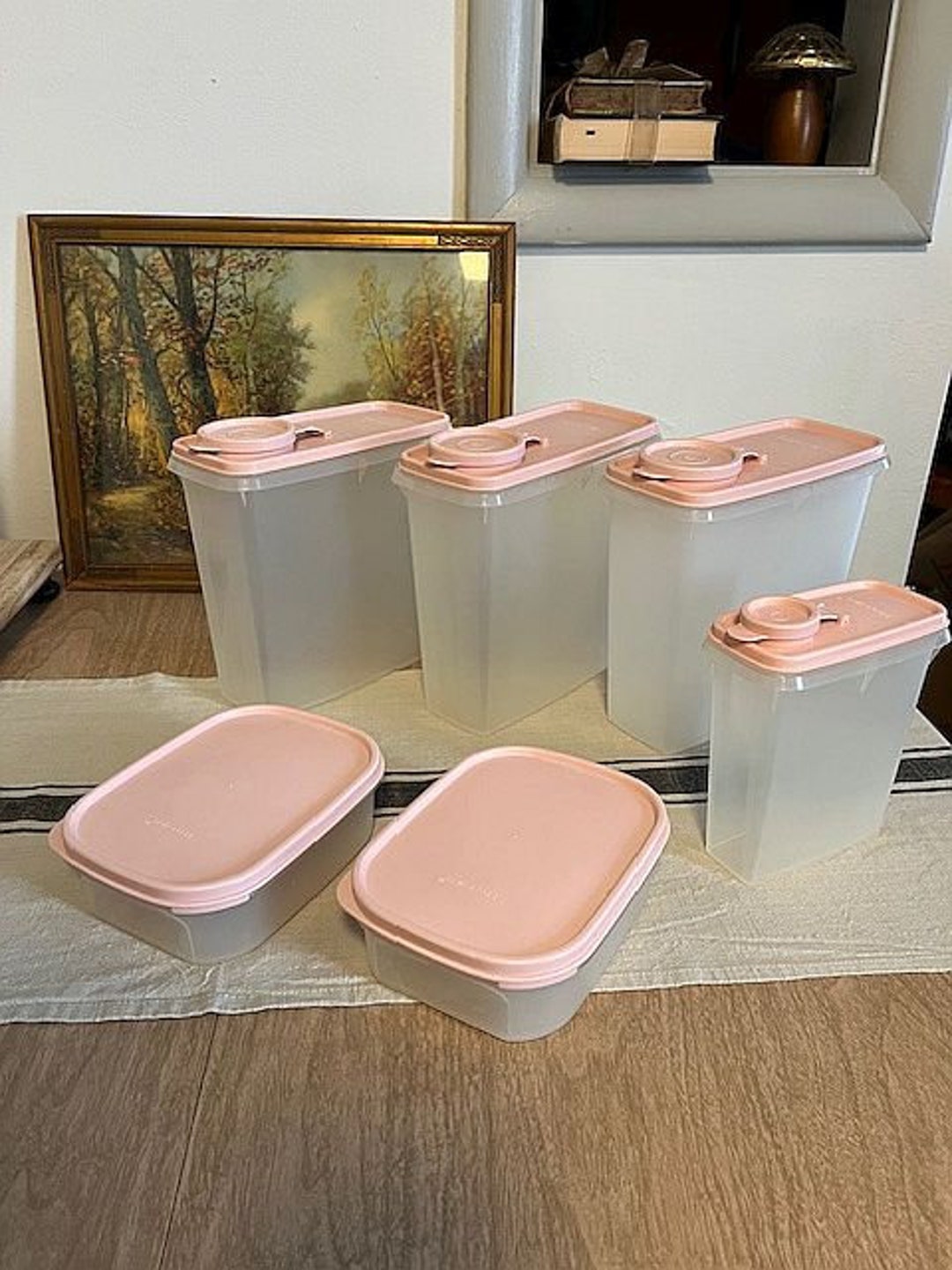 Vintage PINK Tupperware 6 Piece Lot Kitchen Storage Price Includes ...