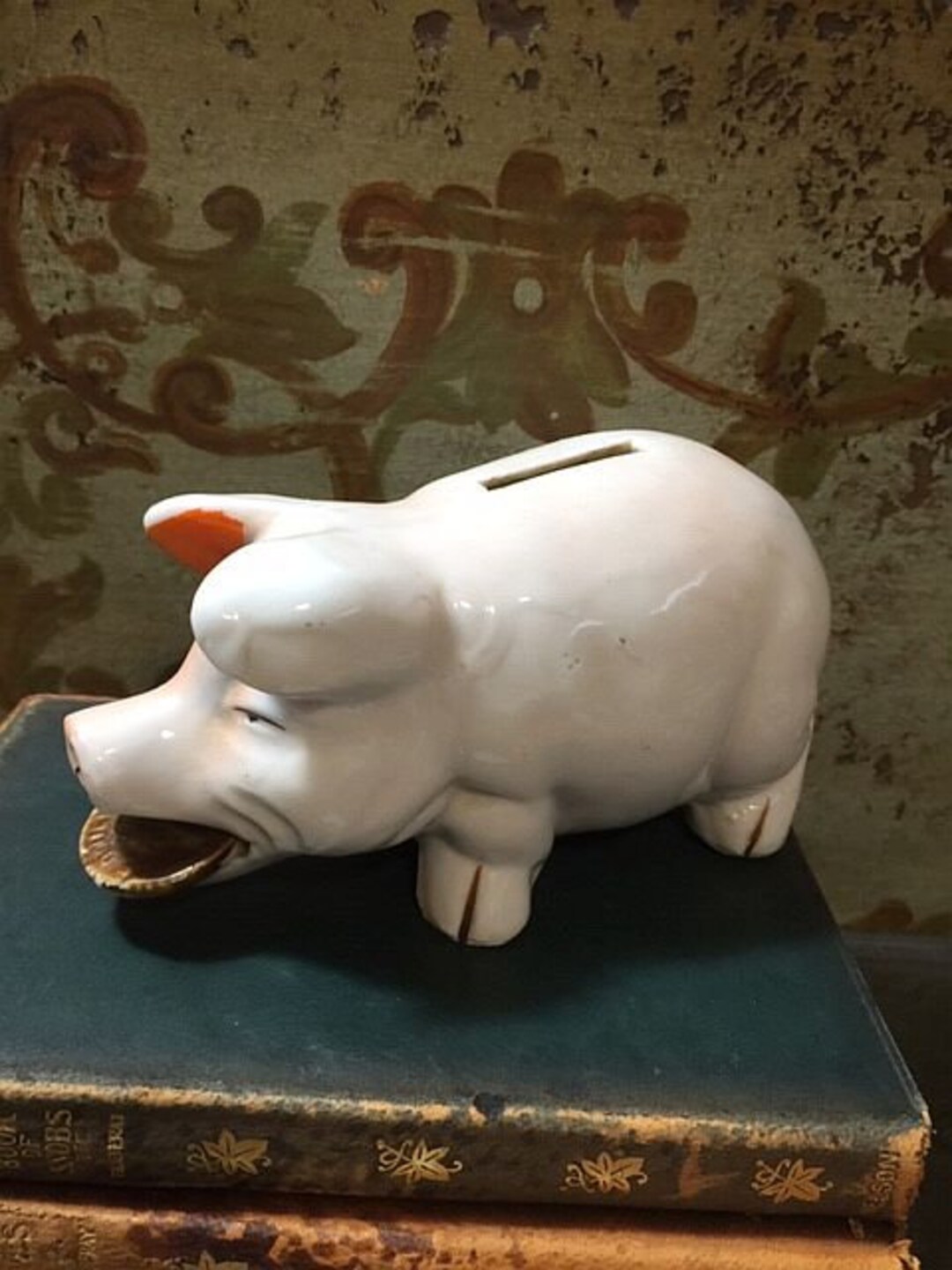 Vintage Pig With Coin in Mouth Piggy Bank Made in Japan Penny - Etsy