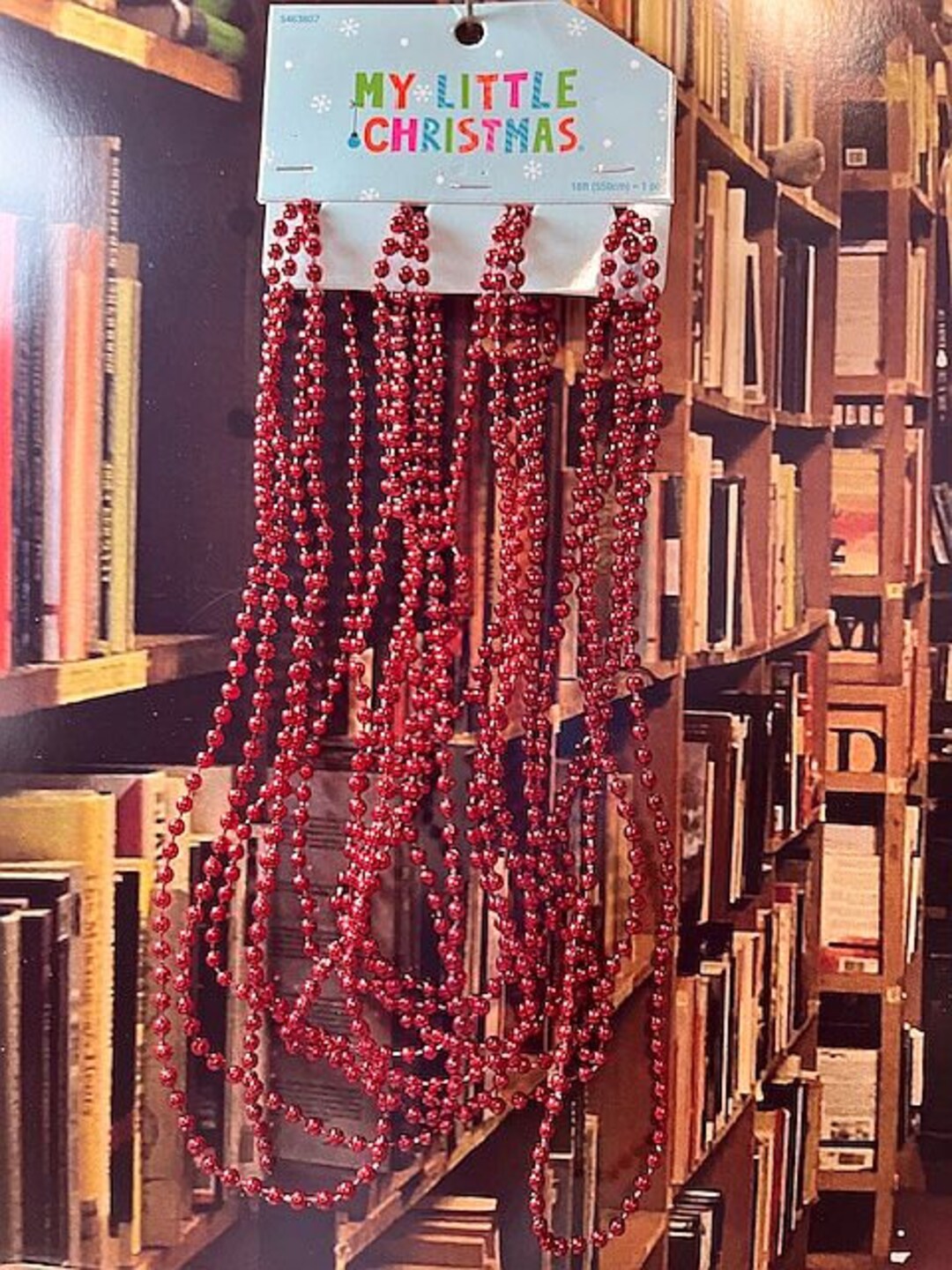 RED Tiny Garland on Card 18 Feet Christmas Valentines Day Anytime ...