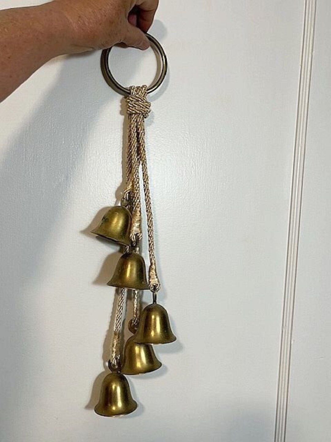 5 Hanging Vintage Brass Bells for Door or Decoration Store Shop Holiday ...