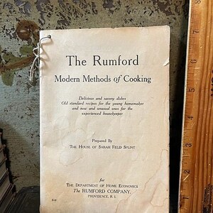 1920's the Rumford Modern Methods of Cooking Vintage Baking Powder Co ...
