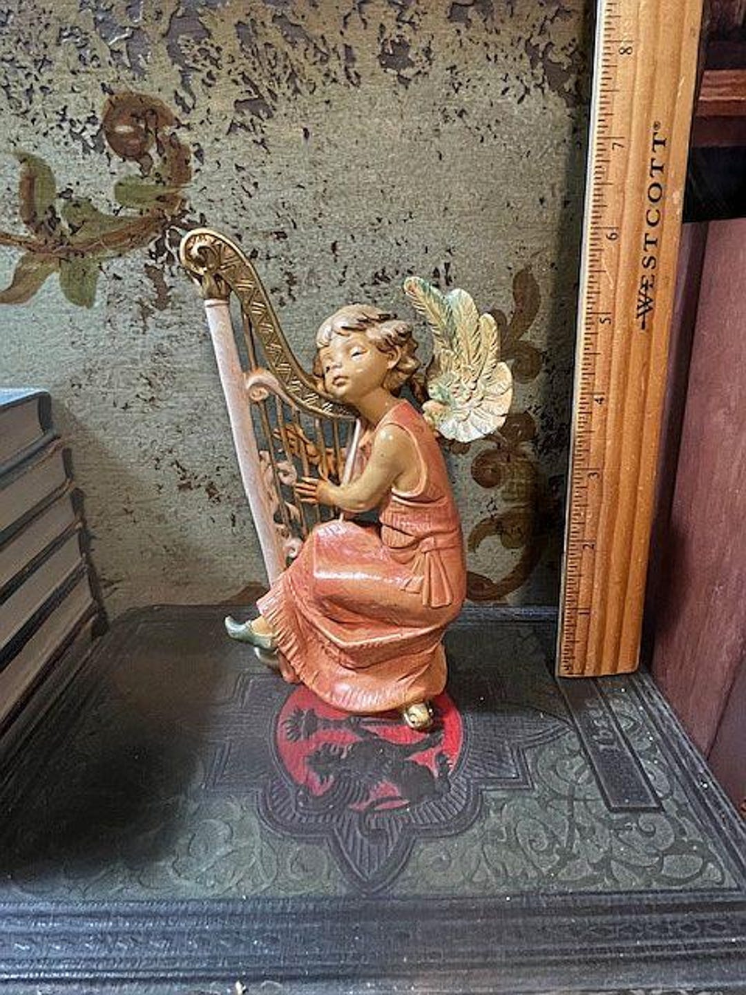 Fontanini Simonetti Angel Girl With Harp Figurine Italy Christmas ...