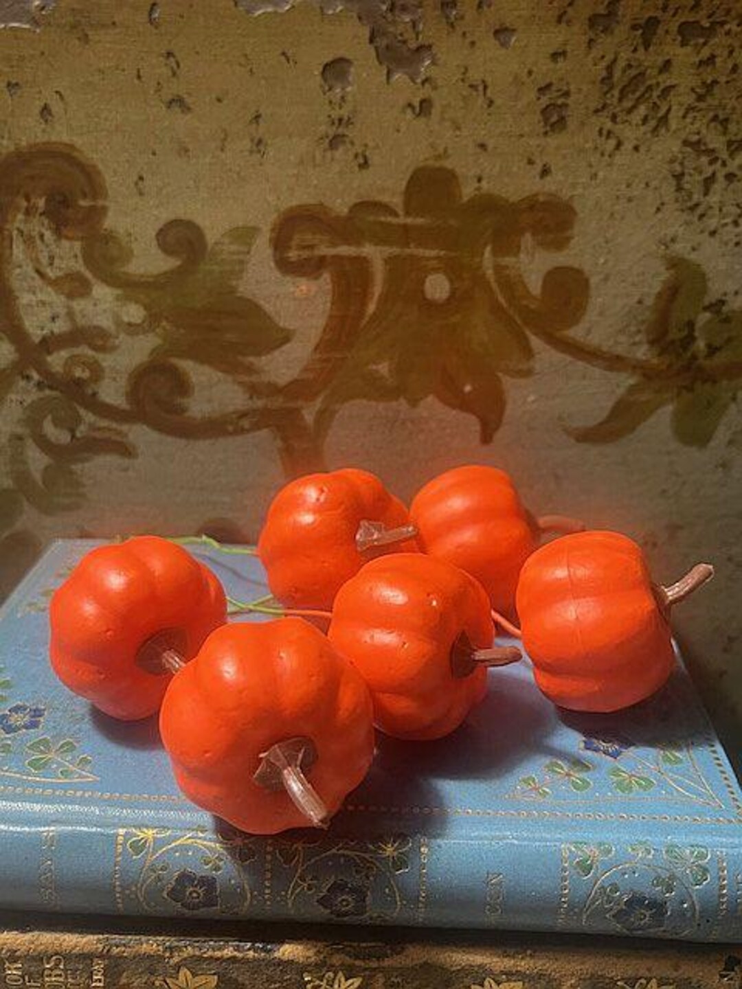 6 Mini Vintage Pumpkin Stems Picks Lightweight Pumpkins for Fall ...