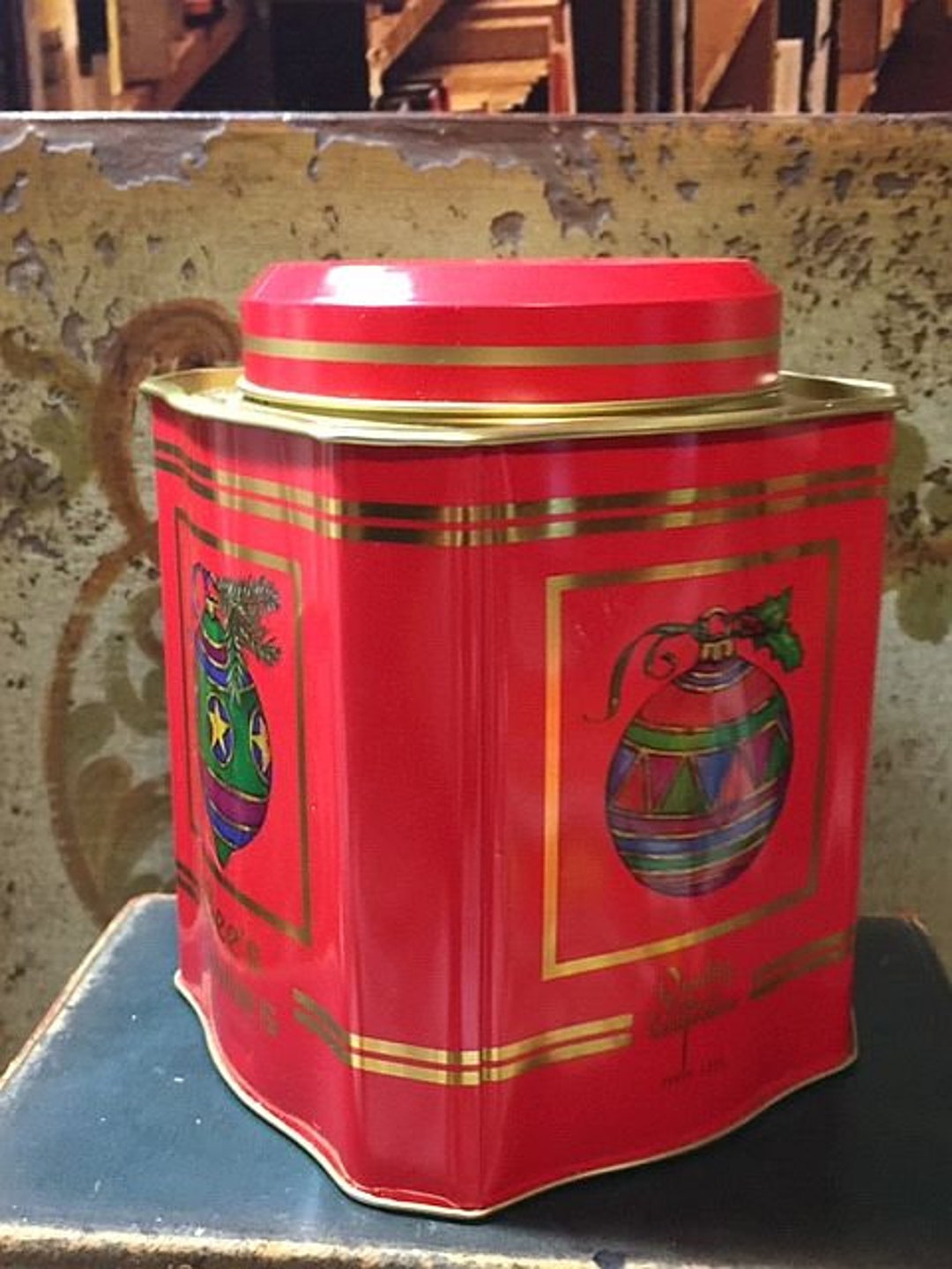 Vintage RED See's Candy Tin Box Canister Container Advertising 1999 ...