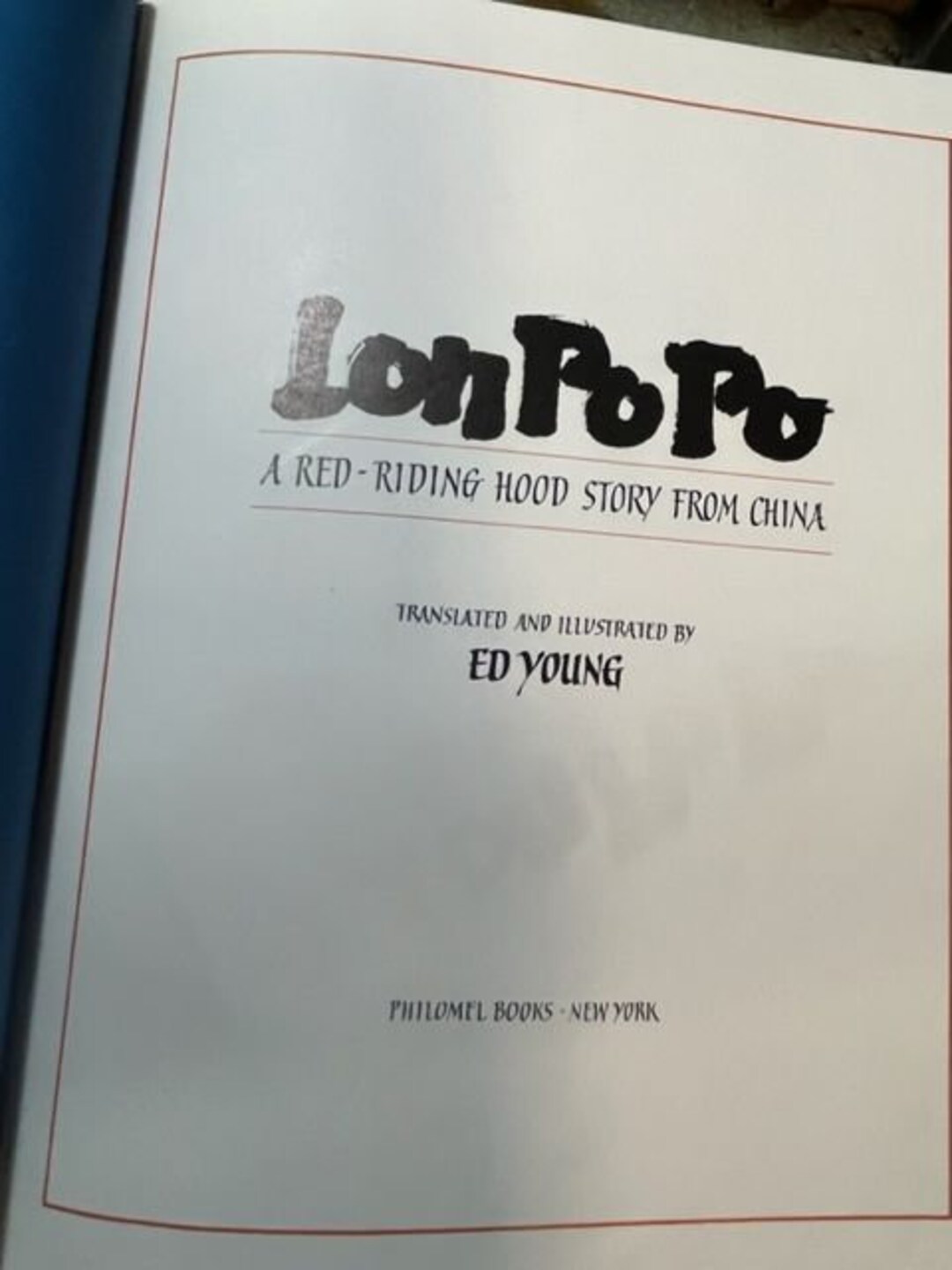 1989 Lon Po Po A Red Riding Hood Story From China Ed Young Vintage Hb ...